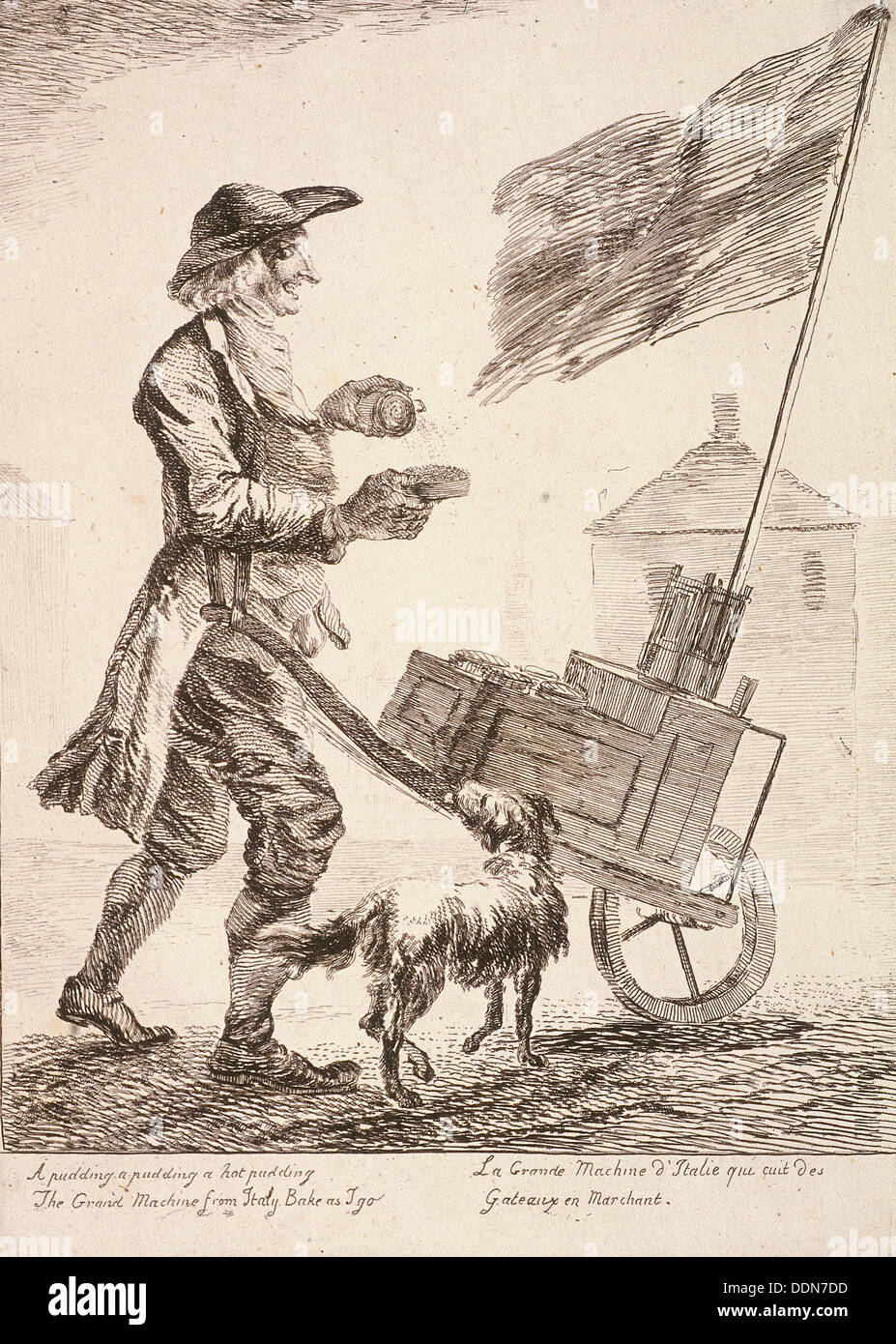 Pudding seller, Cries of London, 1760. Artist: Paul Sandby Stock Photo ...