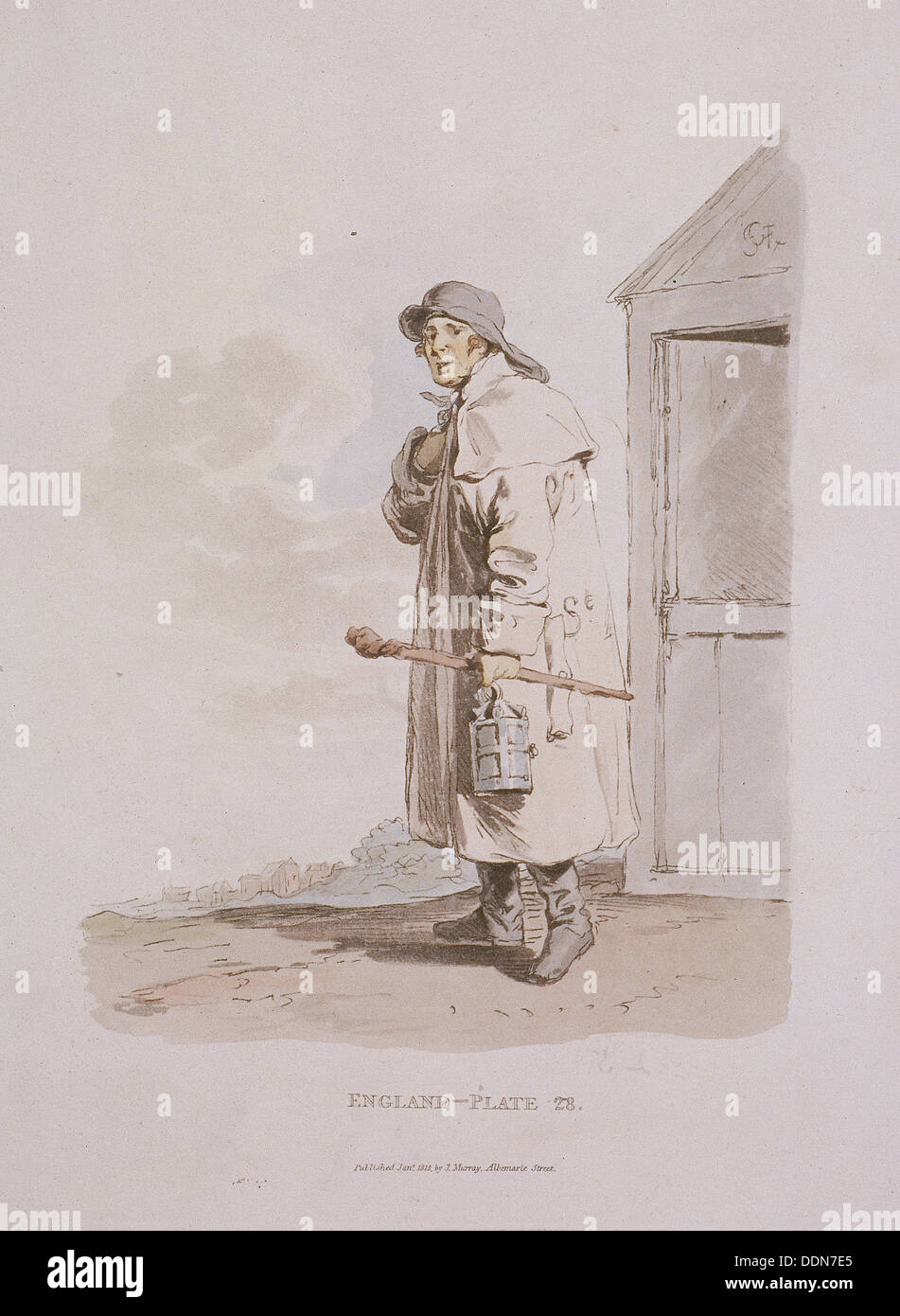 A watchman, Provincial Characters, 1813. Artist: Anon Stock Photo - Alamy