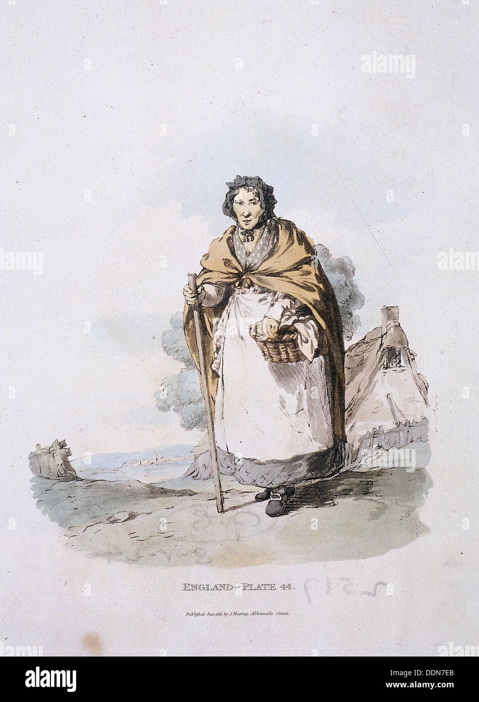 A market woman, Provincial Characters, 1813. Artist: Anon Stock Photo ...