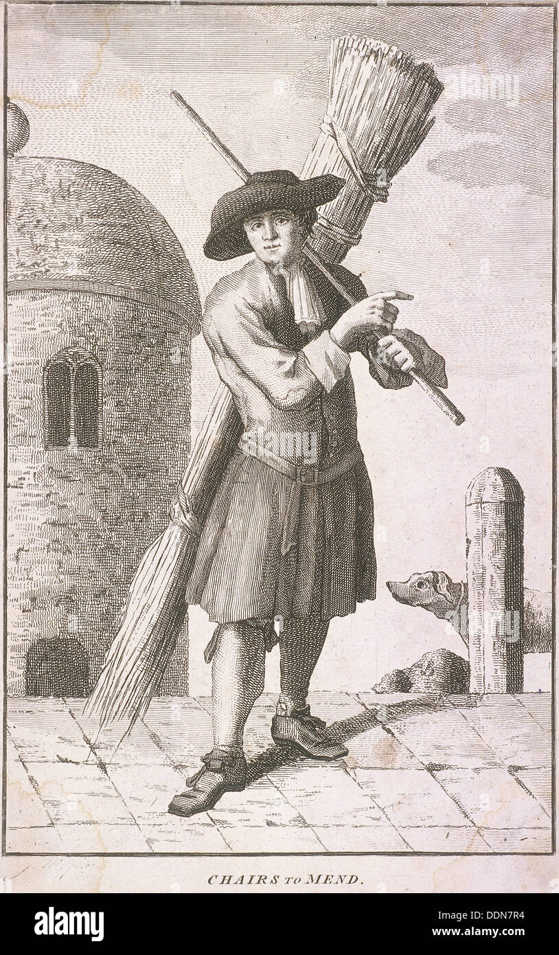 'Chairs to Mend', Cries of London, c1750. Artist: JM Stock Photo - Alamy