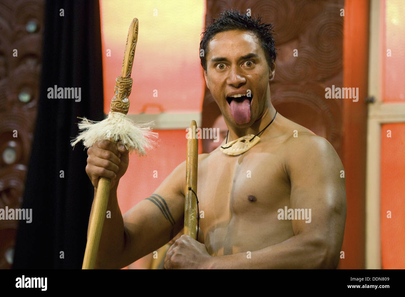 Maori warrior haka hi-res stock photography and images - Alamy