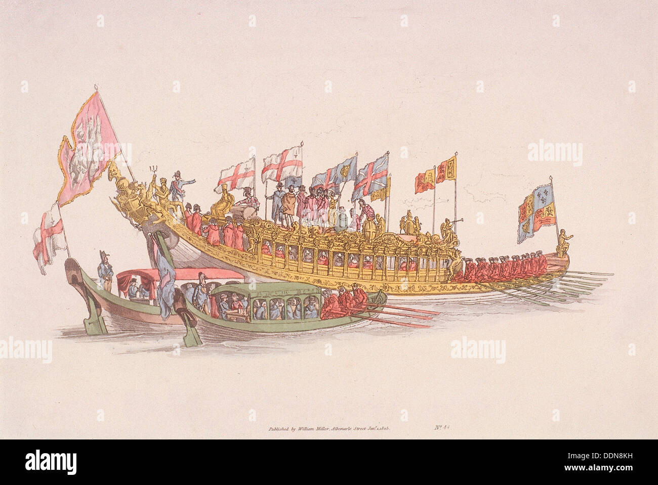 City of London State Barge, 1805. Artist: Anon Stock Photo - Alamy