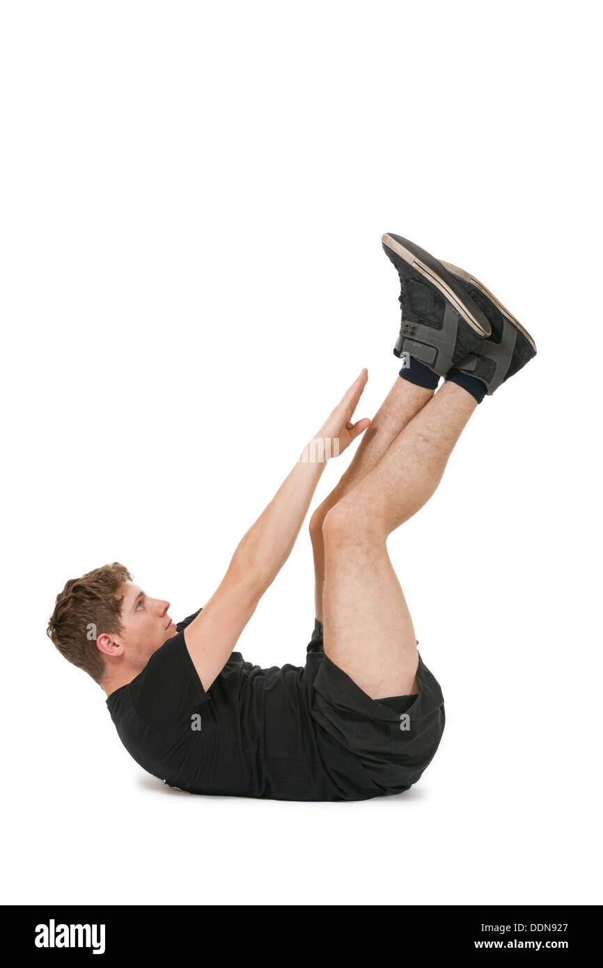 Young male athlete exercising on Cut Out Stock Images & Pictures - Alamy