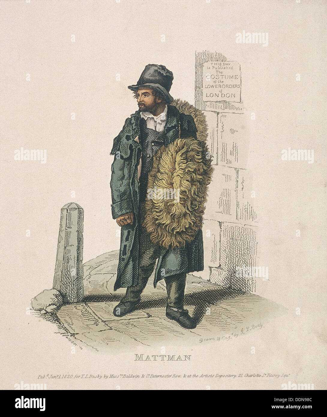 Matt seller carrying his wares on his shoulder, 1820. Artist: Thomas ...