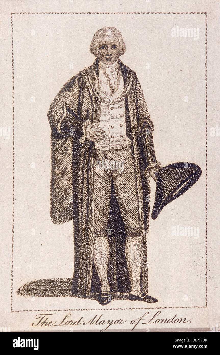 Lord Mayor of London in civic costume, 1805. Artist: Anon Stock Photo ...