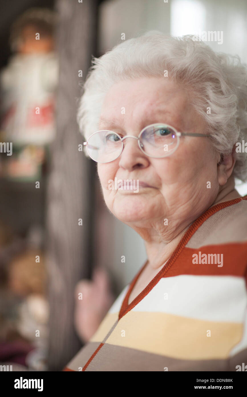 Old woman with glasses, portrait Stock Photo - Alamy