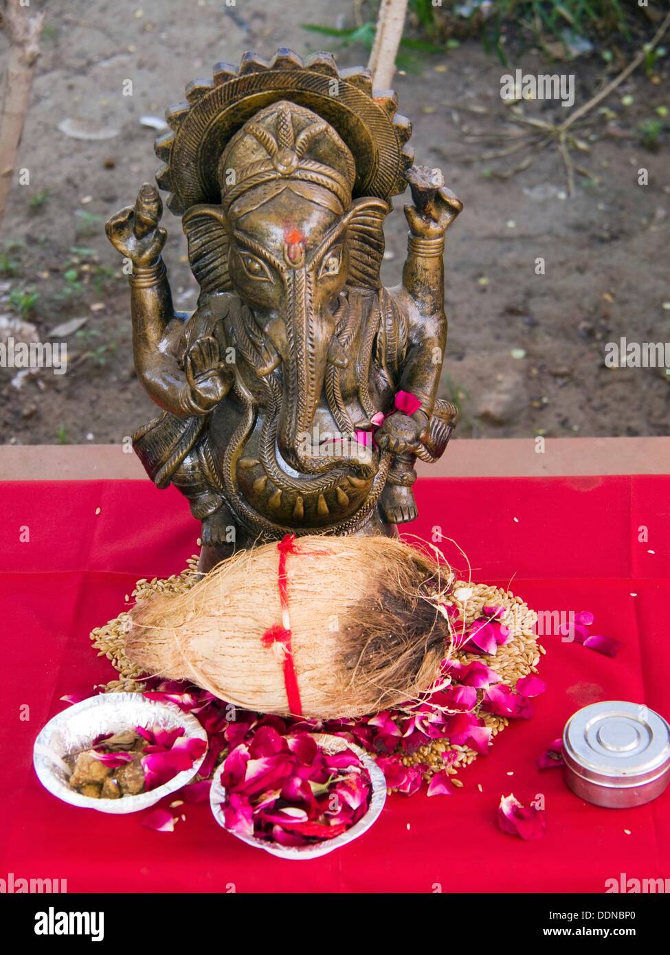 Ritual Ceremony In An Indian Shrine High Resolution Stock Photography ...