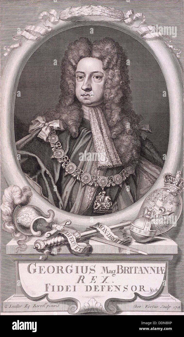Oval portrait of George I, King of Great Britain, 1718. Artist: George ...