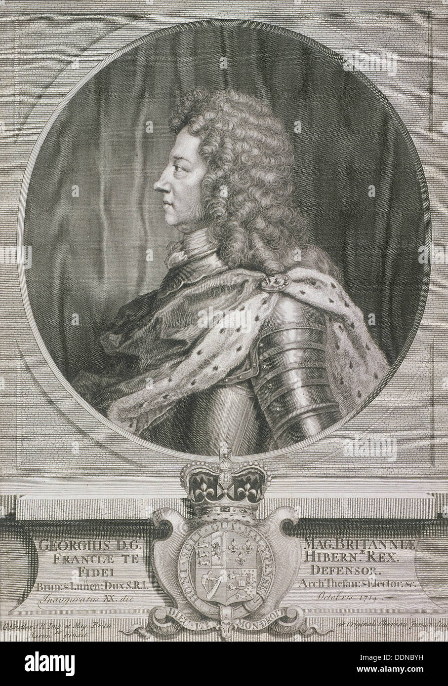 Oval portrait of George I, King of Great Britain, c1700. Artist: J ...