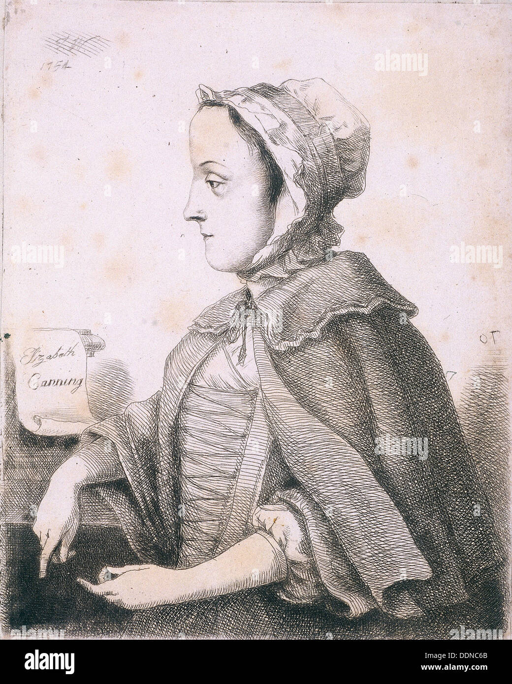 Elizabeth Canning, malefactor, c1753. Artist: Anon Stock Photo - Alamy