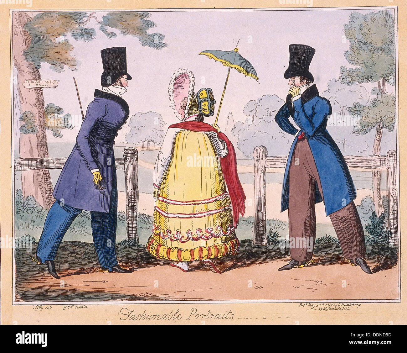 'Fashionable Portraits', a scene in Hyde Park, 1819. Artist: Isaac ...
