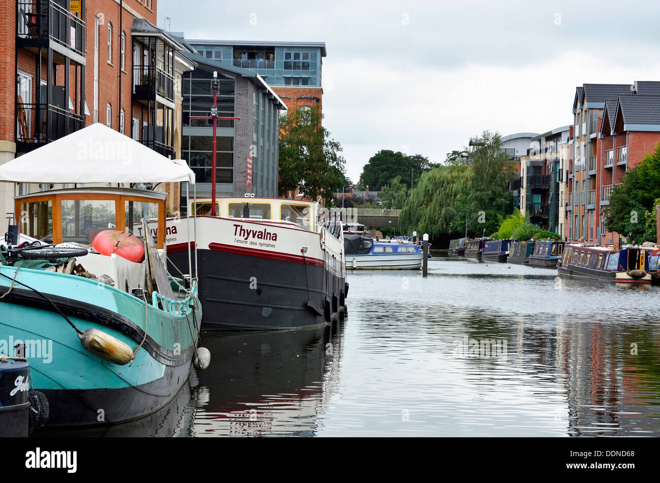 Diglis Basin, a canal basin in the centre of Worcester, England. Area ...
