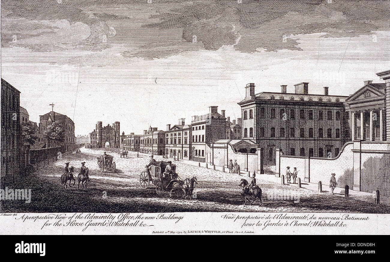 Admiralty, Whitehall, London, 1794. Artist: Laurie & Whittle Stock ...