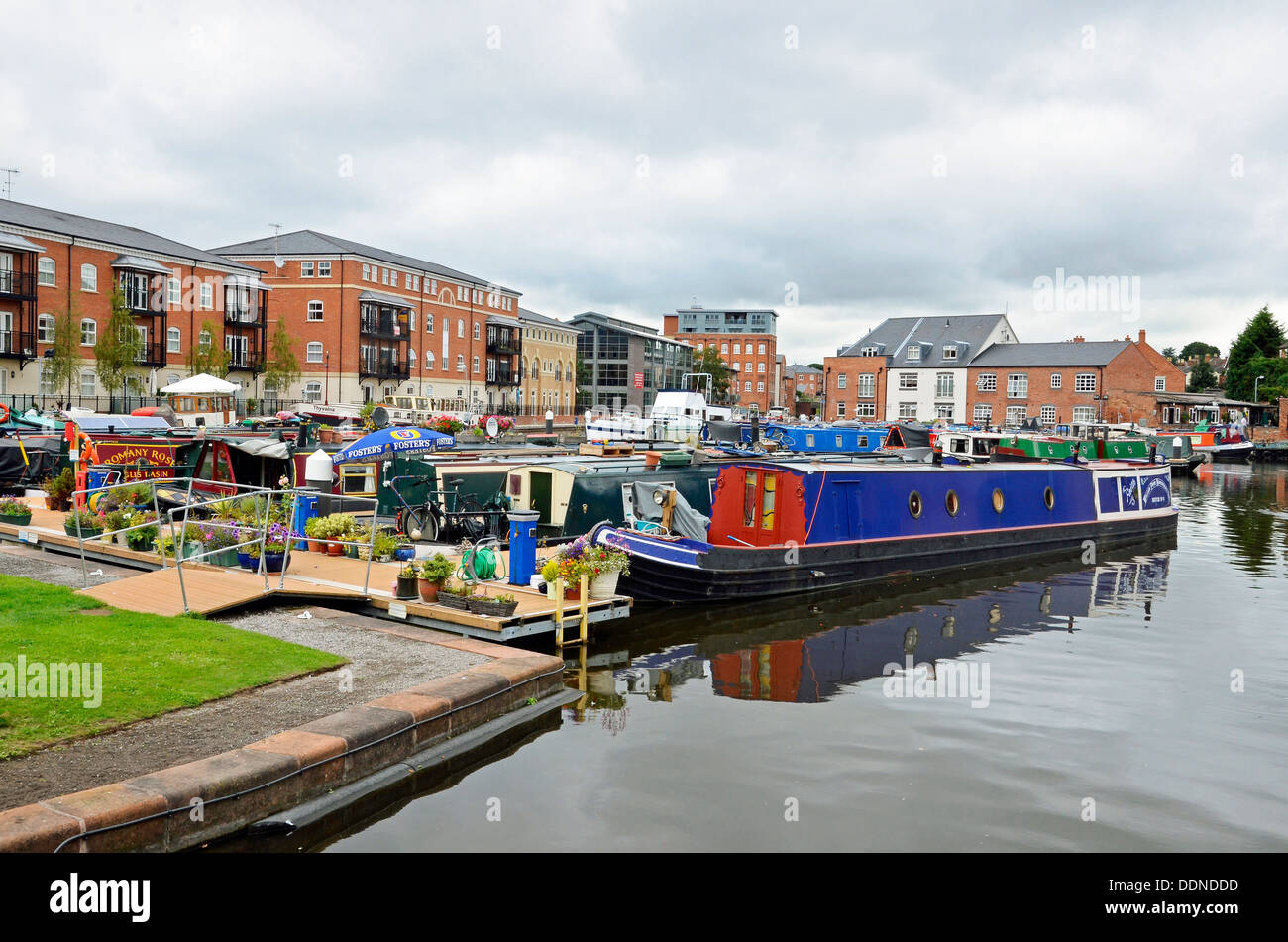 Diglis Basin, a canal basin in the centre of Worcester, England. Area ...