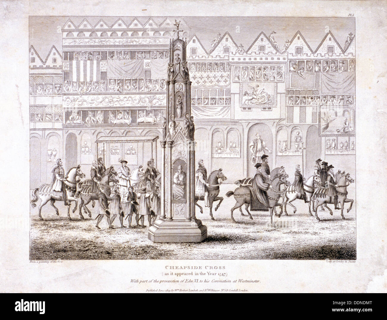 View of Cheapside Cross, London, 1809. Artist: Anon Stock Photo - Alamy