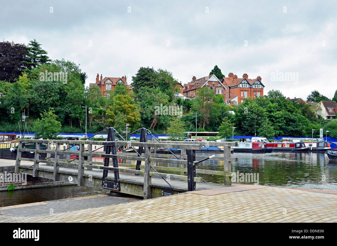 Diglis Basin, a canal basin in the centre of Worcester, England. Area ...