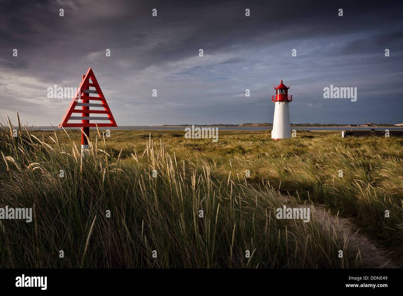 Lighthouse at Sylt Ellenbogen, Schleswig-Holstein, Germany Stock Photo ...