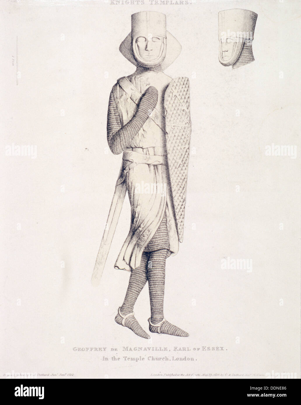 View of the effigy of Geoffrey de Mandeville, Earl of Essex, from ...