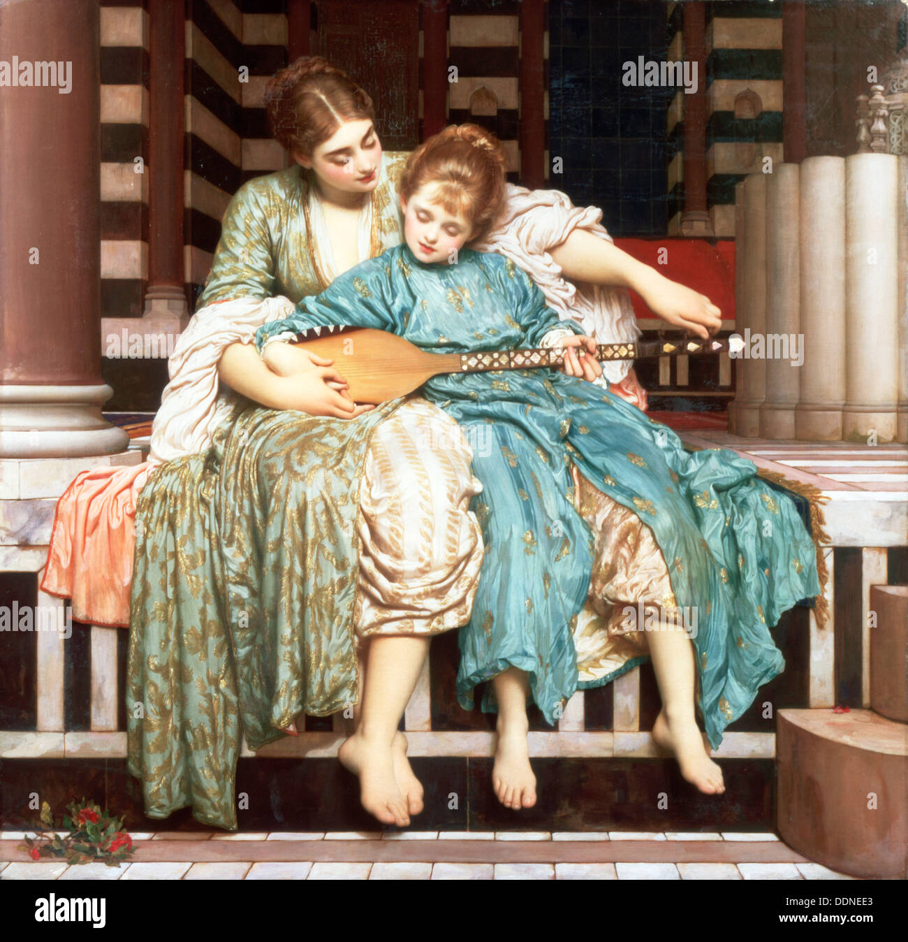 'The Music Lesson', 1877. Artist: Frederic Leighton Stock Photo - Alamy