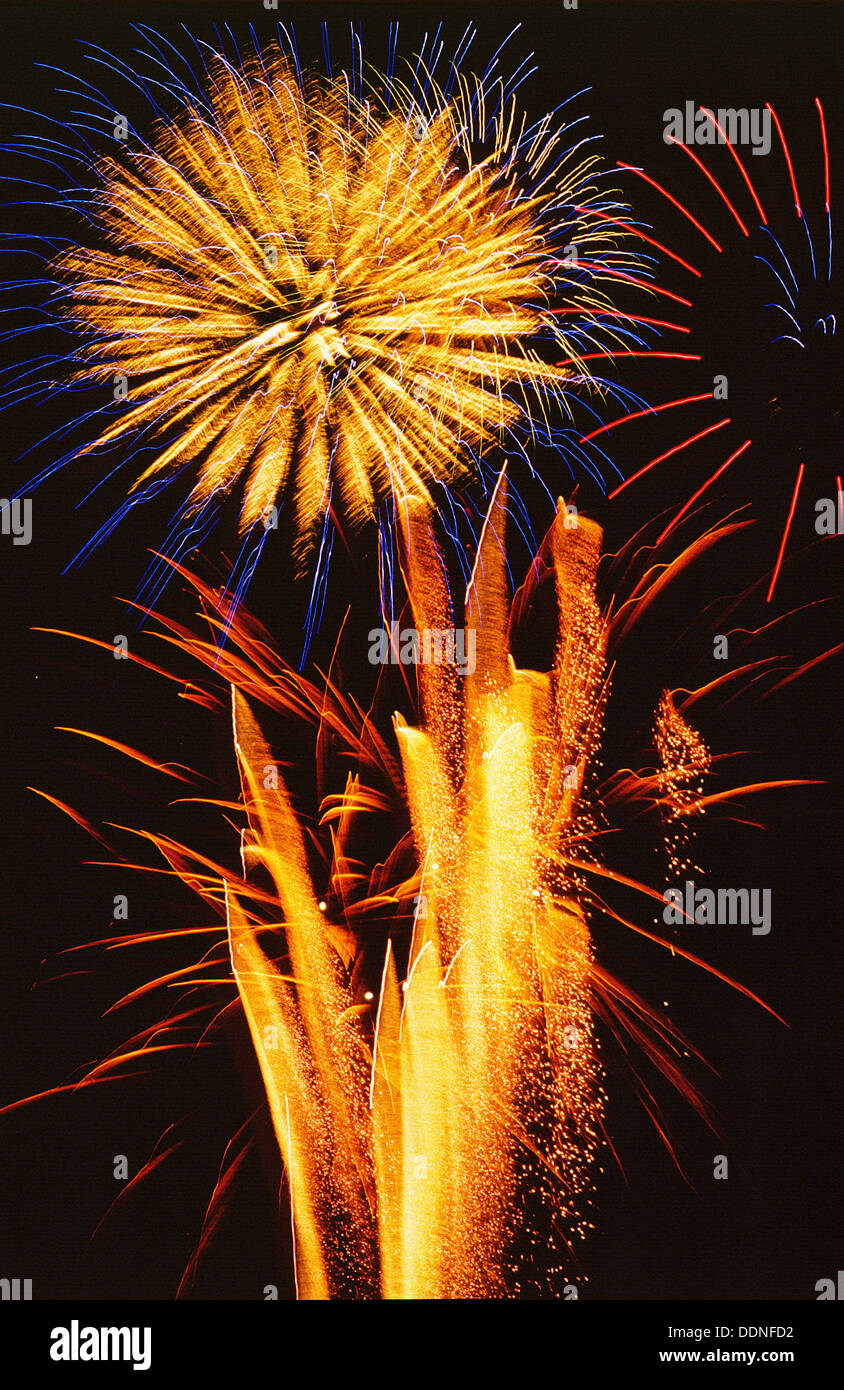 Pyrotechnics and an aerial display hi-res stock photography and images ...