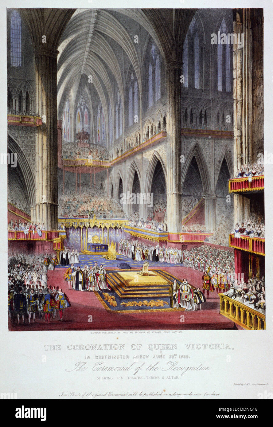 Coronation of Queen Victoria in Westminster Abbey, London, 1838. Artist ...
