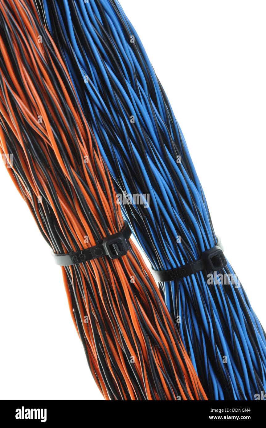 Network cables, wires in telecommunication and computer networks Stock ...