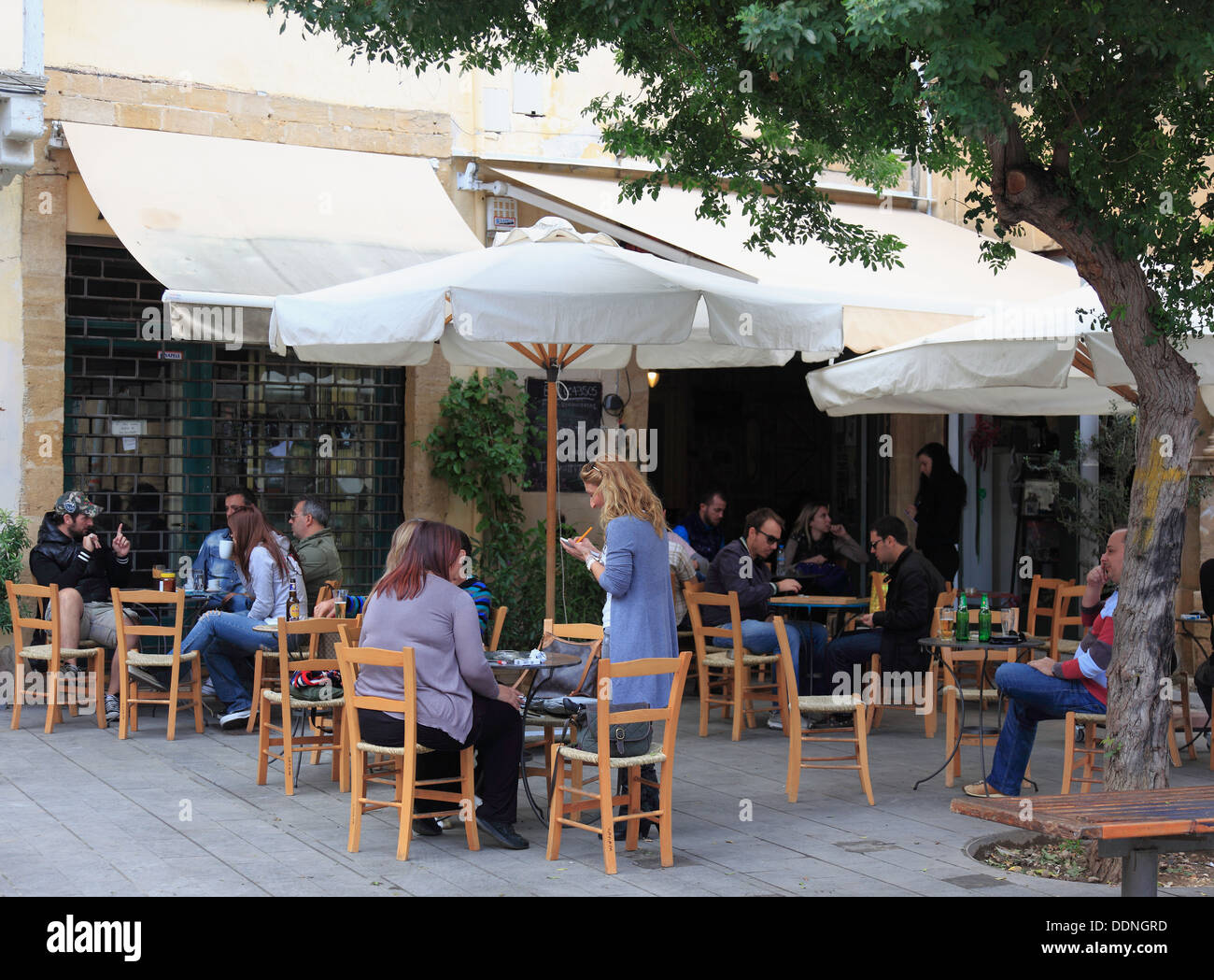 Cyprus, Nicosia, Lefkosia, cafe in the old town Stock Photo - Alamy