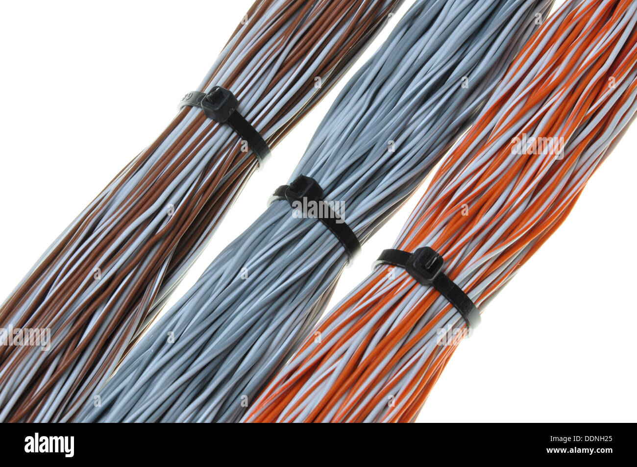 Network cables, wires in telecommunication and computer networks Stock ...