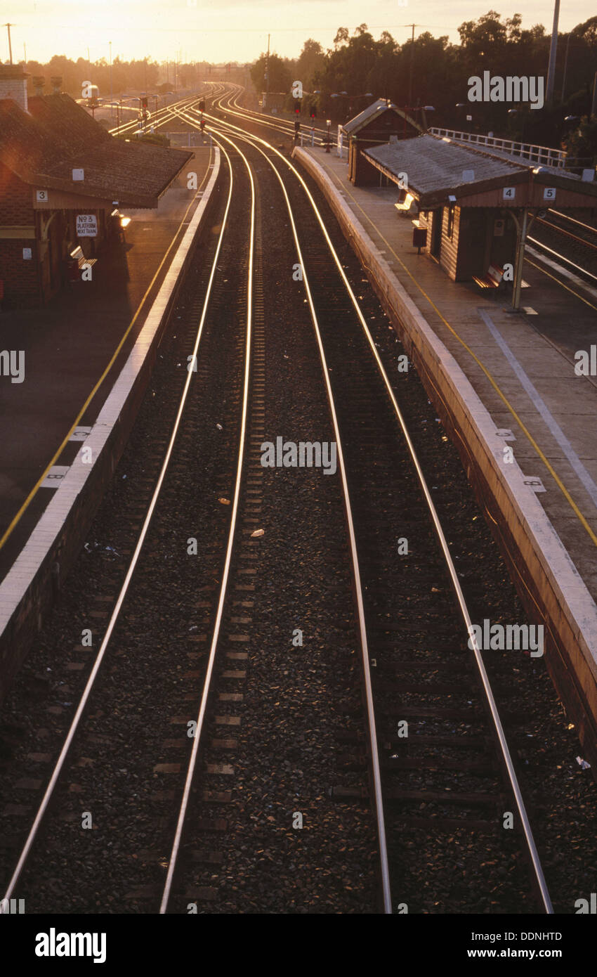 Double railway tracks hi-res stock photography and images - Alamy