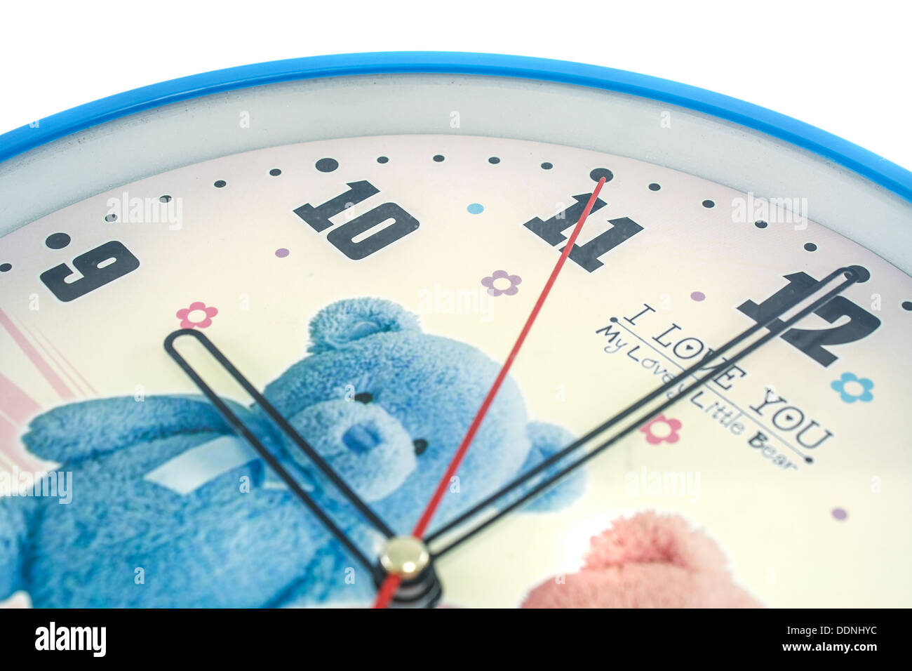 Wall clock show text "I Love You" on white background Stock Photo - Alamy