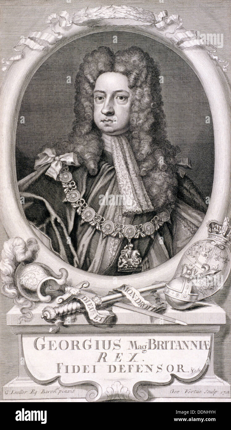 George I, King of Great Britain, 1718. Artist: George Vertue Stock ...