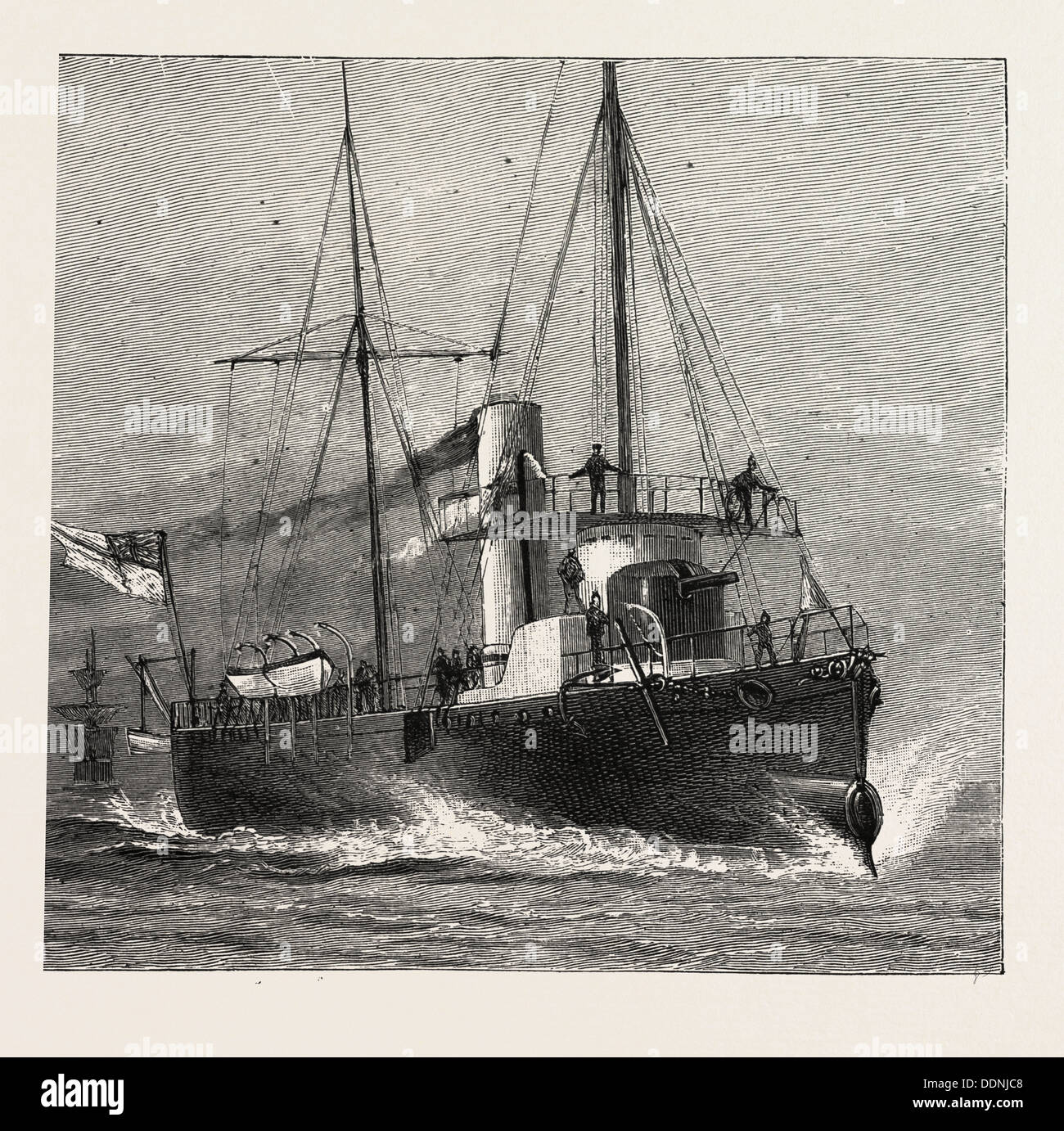 TORPEDO GUN BOAT, FULL SPEED-2O KNOTS AN HOUR, 1888 engraving Stock ...