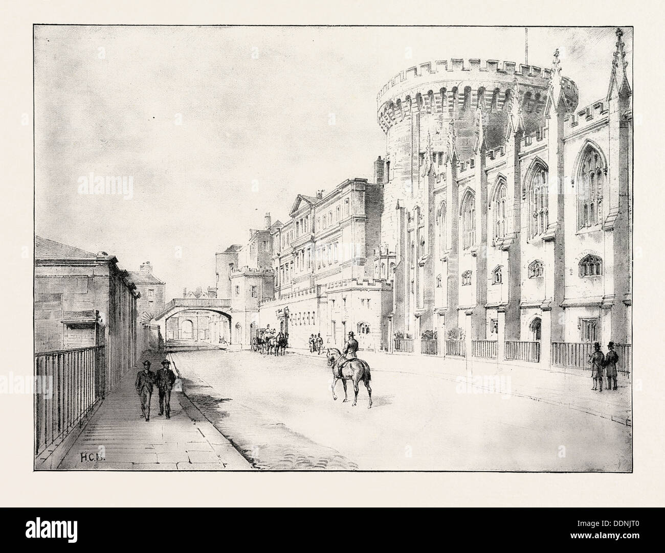 DUBLIN CASTLE, IRELAND, THE CHAPEL ROYAL AND CASTLE FROM THE SOUTH-EAST ...
