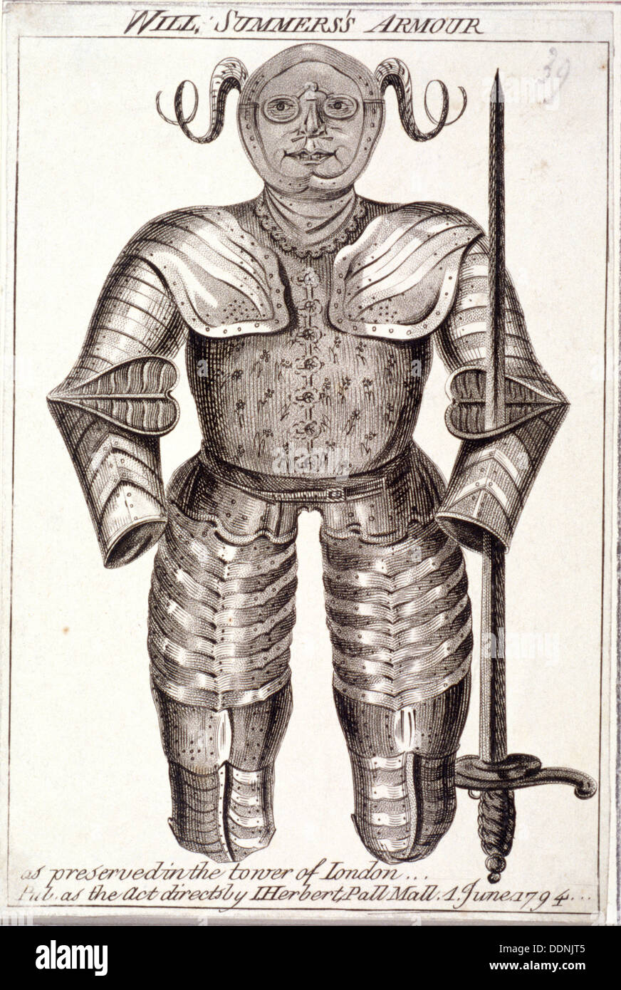 'Will Summers's armour, as preserved in the Tower of London', 1794 ...