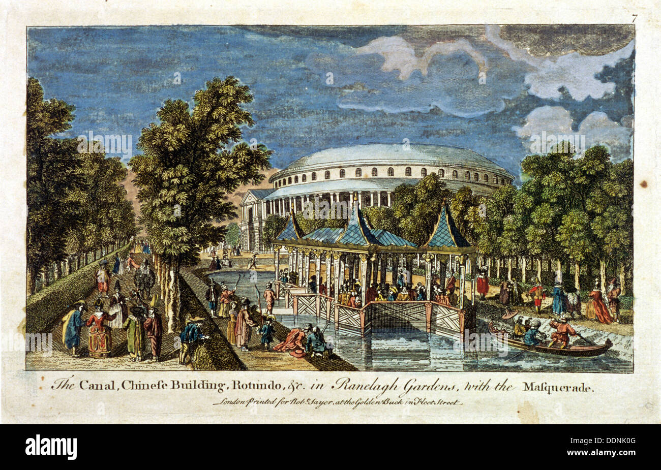 View of the Canal, Chinese Building and Rotunda in Ranelagh Gardens ...