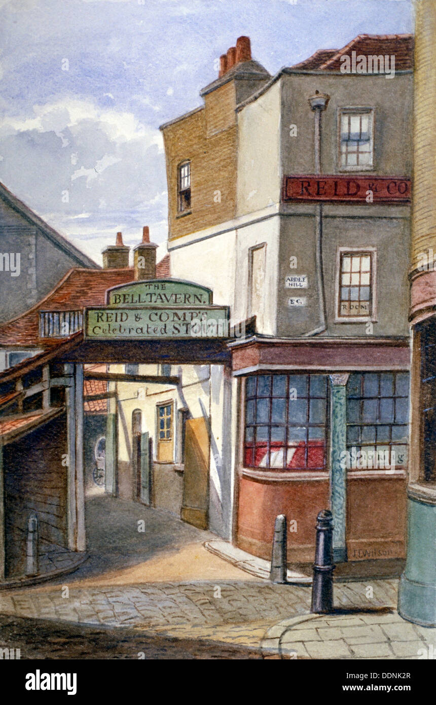 Bell Tavern, Addle Hill, London, 1868. Artist: JT Wilson Stock Photo ...