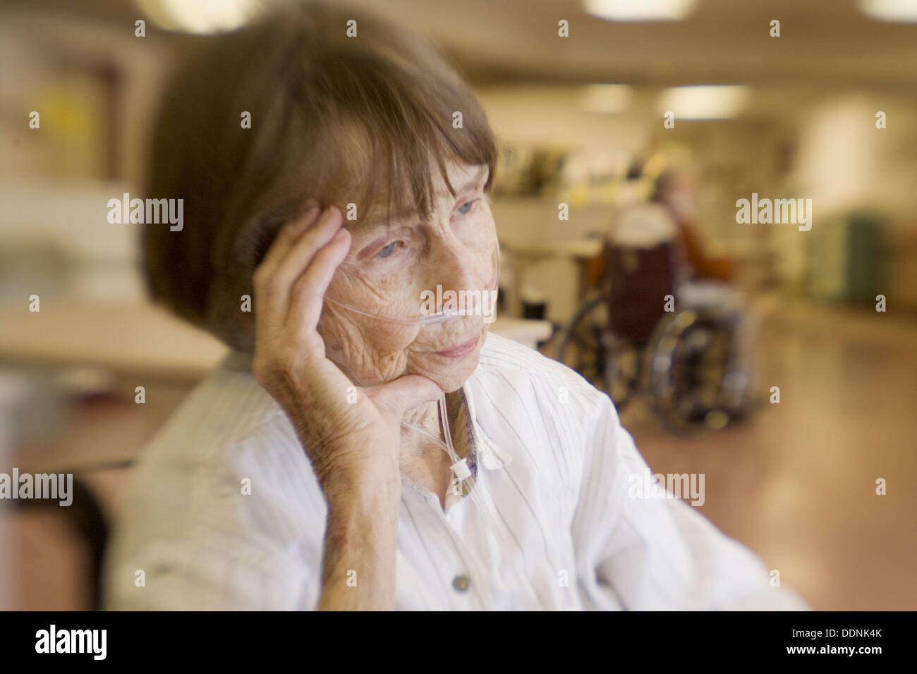 Woman, age 89, cardiac patient at nursing home. Lens blur. Poughkeepsie ...