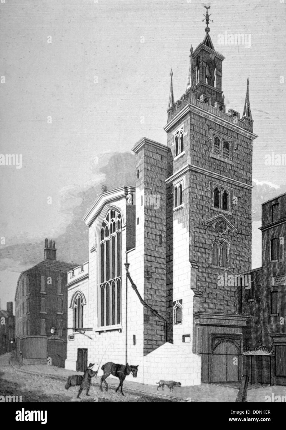 Church of St Andrew Undershaft, Leadenhall Street, London, 1812. Artist ...