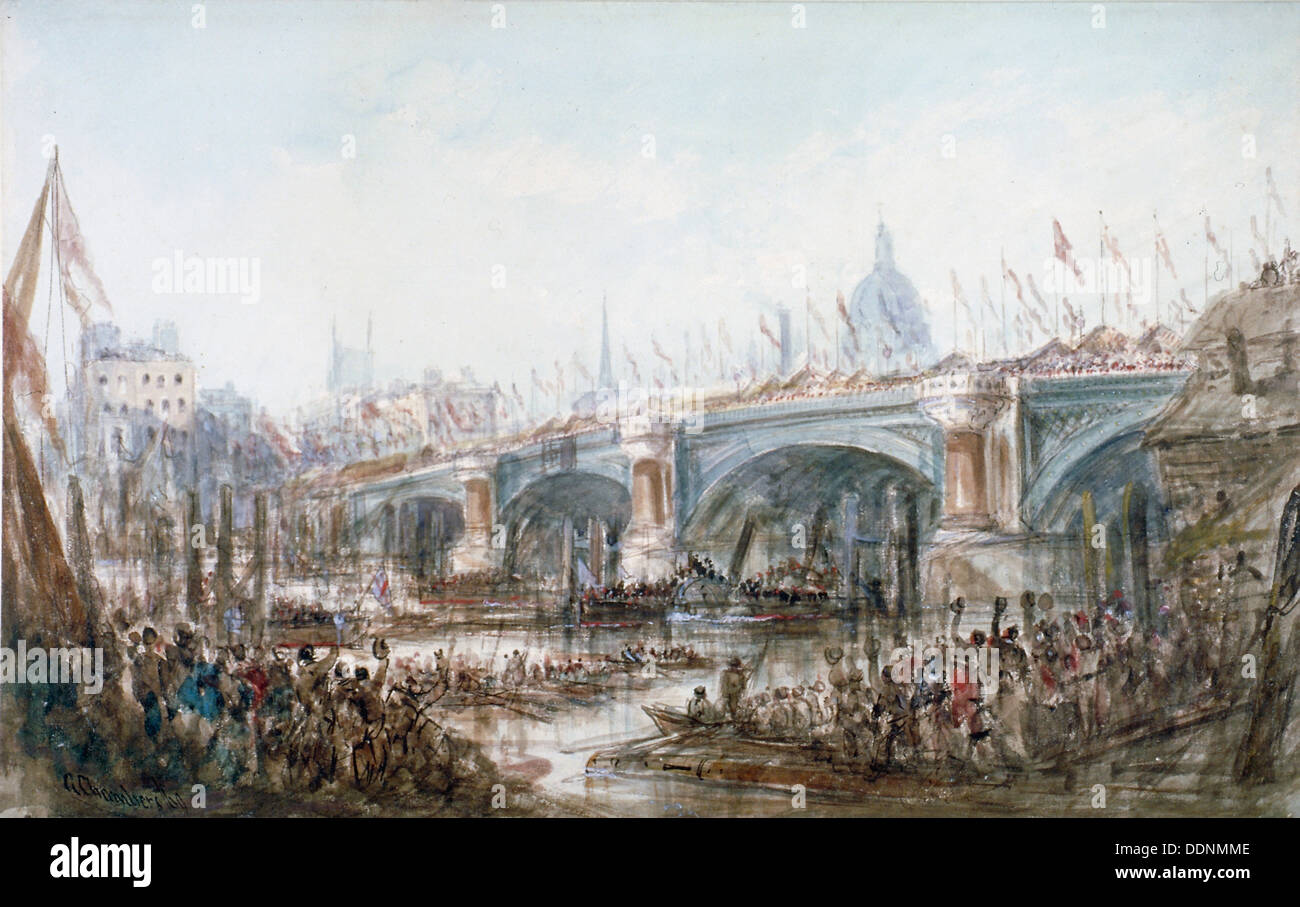 Opening of Blackfriars Bridge, London, 1869. Artist: George Chambers ...