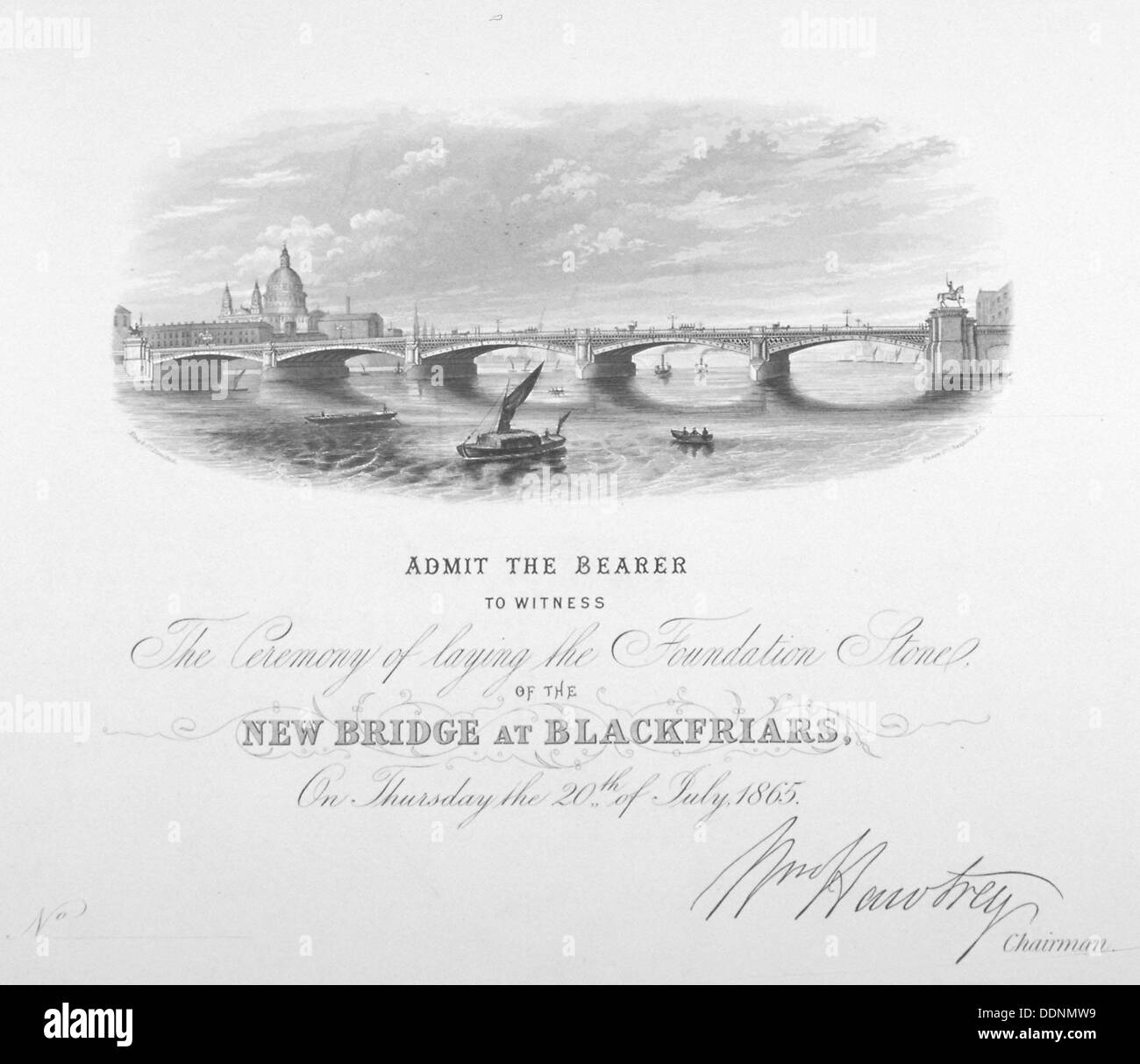 View of Blackfriars Bridge and St Paul's Cathedral, London, 1865 ...