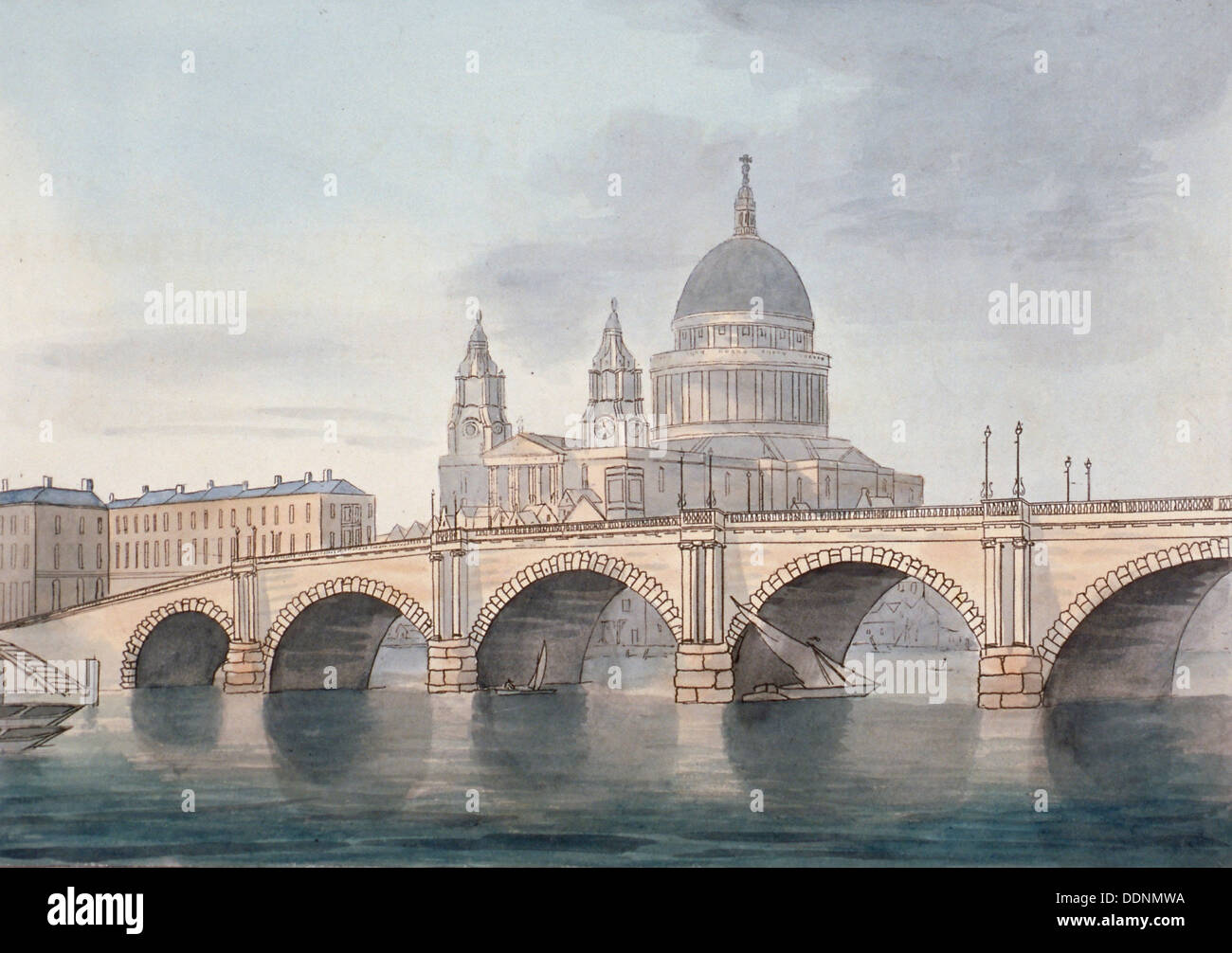 View of Blackfriars Bridge and St Paul's Cathedral, London, 1790 ...