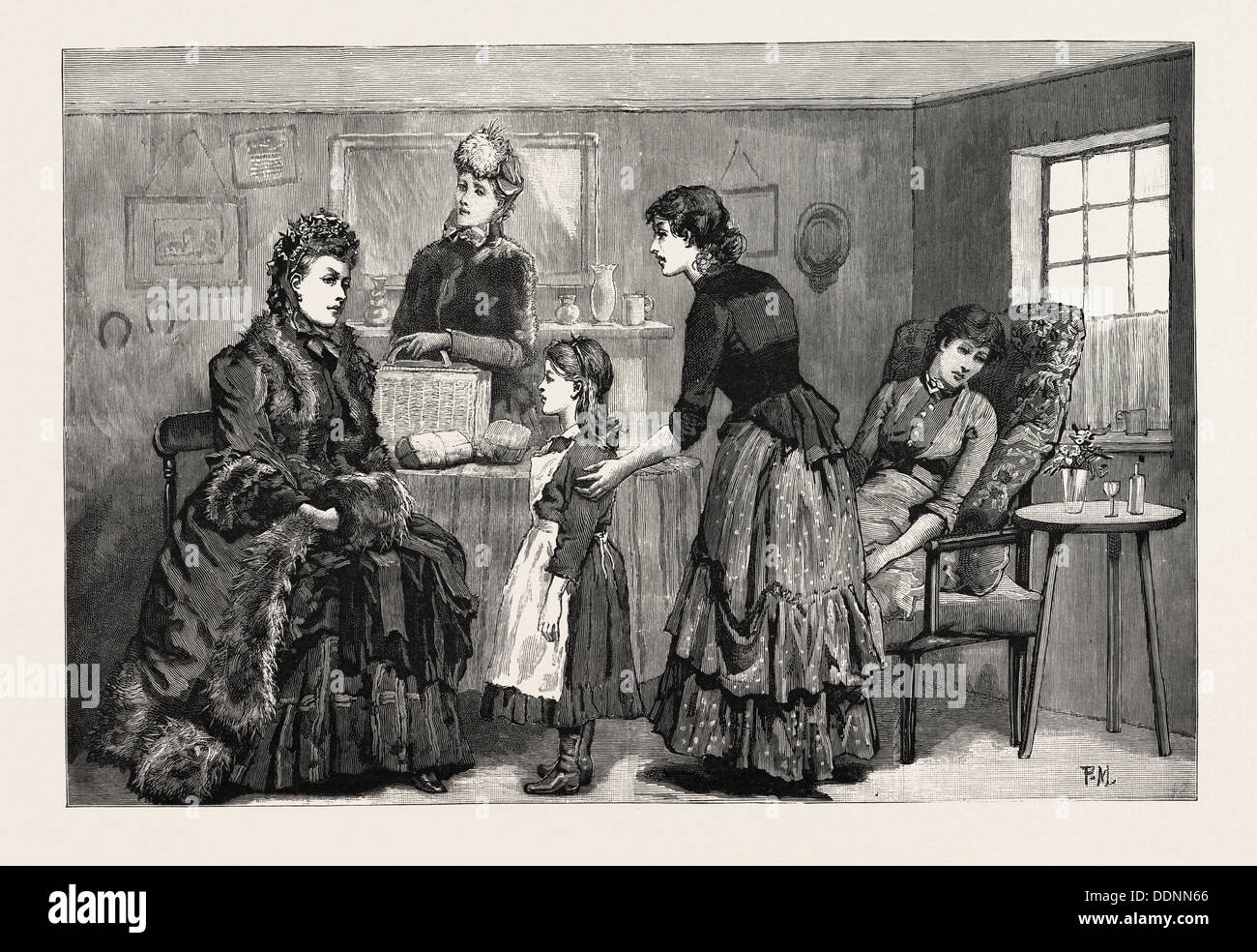 A ROYAL DISTRICT VISITOR H.R.H. PRINCESS CHRISTIAN VISITING A COTTAGE ...