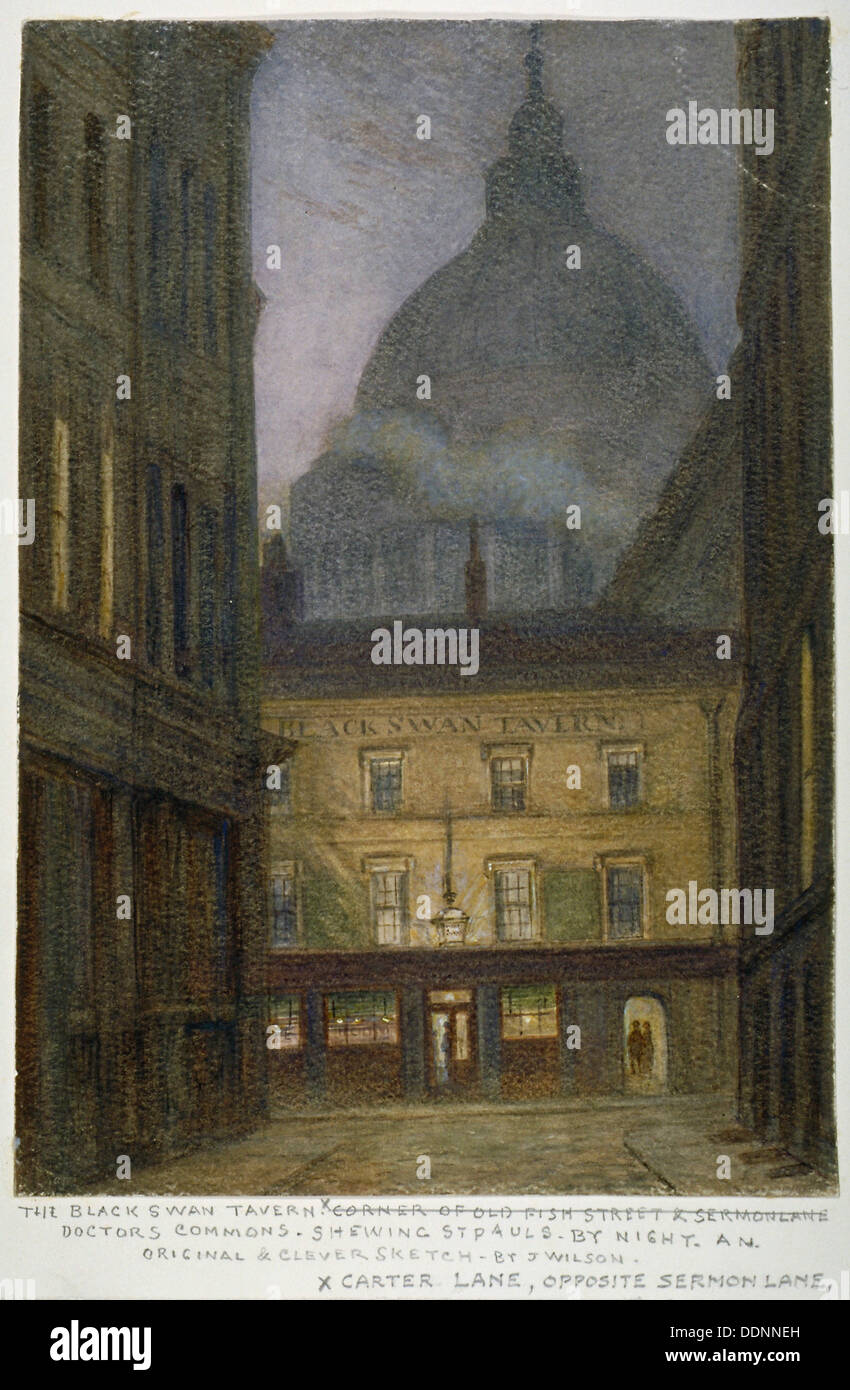 The Black Swan Tavern in Carter Lane, City of London, 1870. Artist: JT ...
