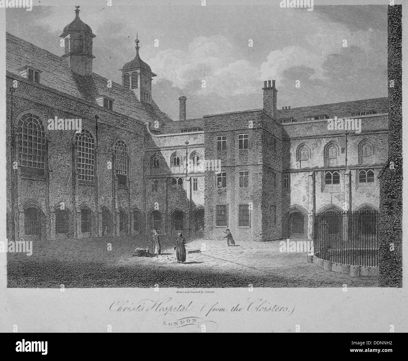 Christ's Hospital from the cloisters, City of London, 1805. Artist ...