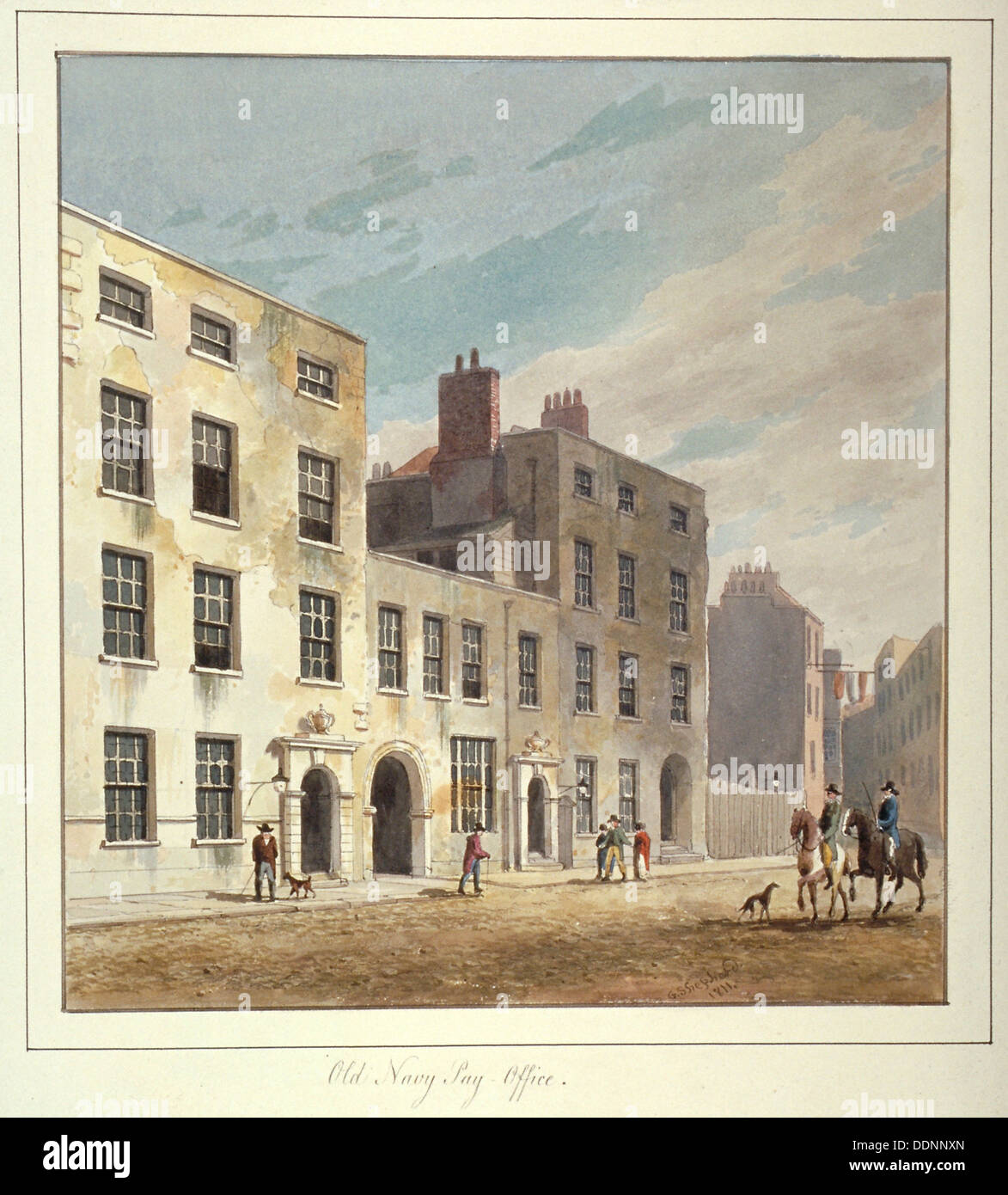 The Old Navy Pay Office, Old Broad Street, City of London, 1811. Artist ...