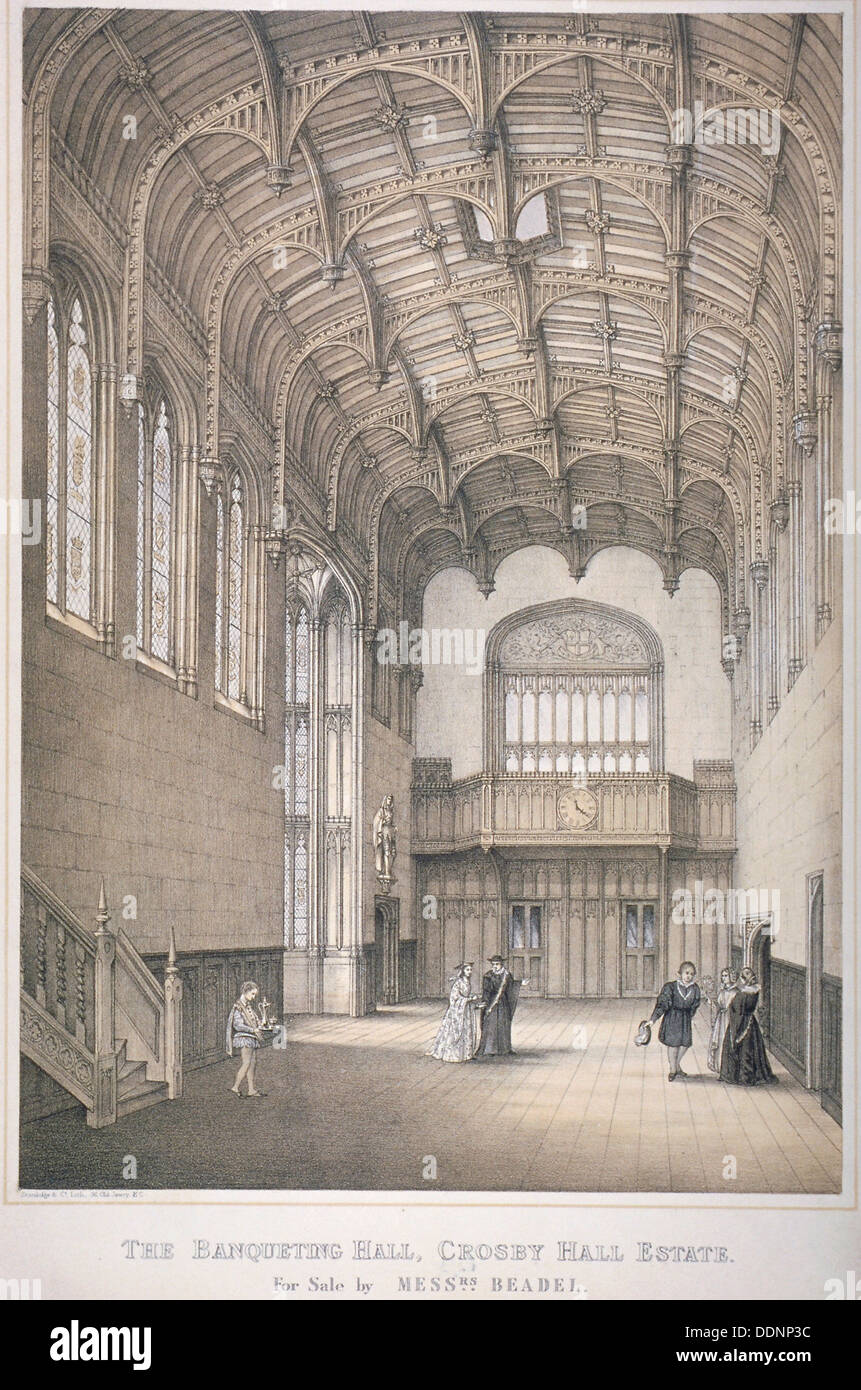 Interior view of the Banqueting Hall in Crosby Hall at no 36 ...
