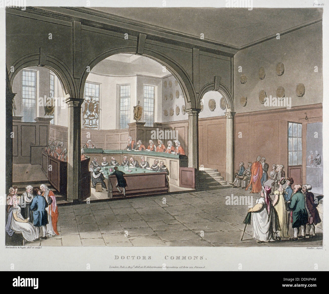 Interior view of the Doctors' Commons, City of London, 1808. Artist ...