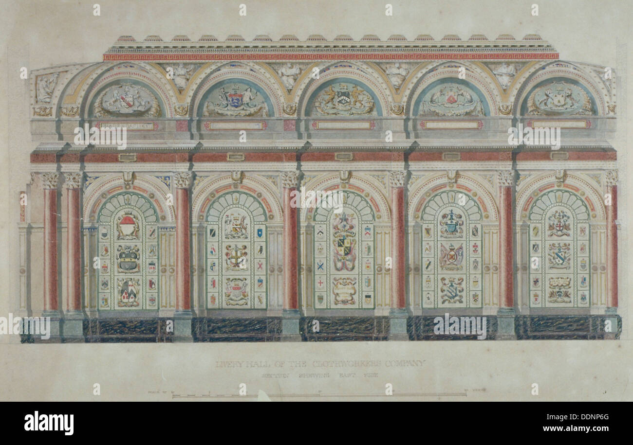 East side view of the Livery Hall of the Clothworkers' Company, City of ...