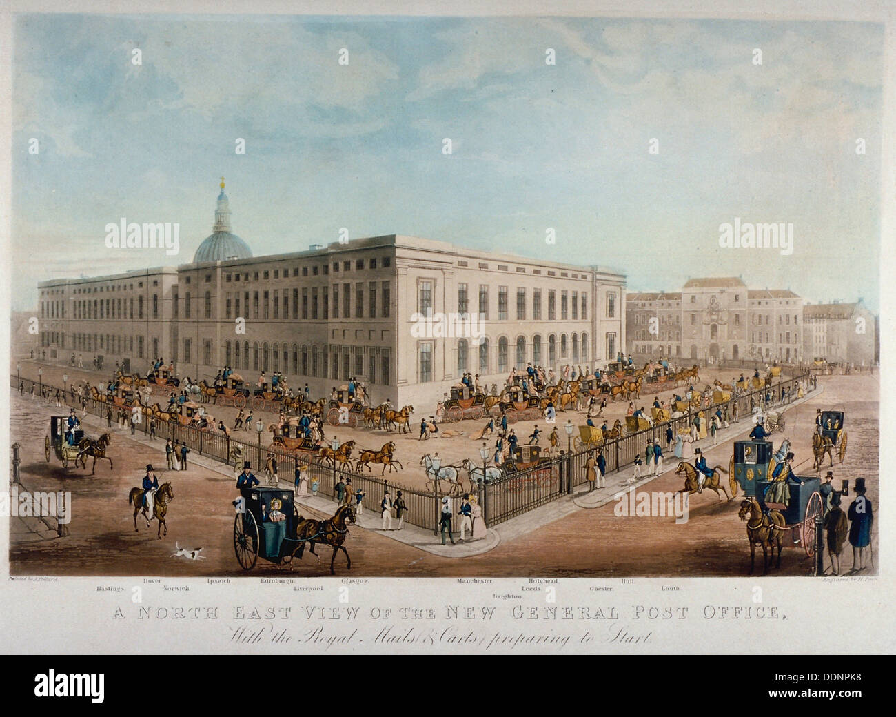 General Post Office, City of London, 1830. Artist: Henry Pyall Stock ...