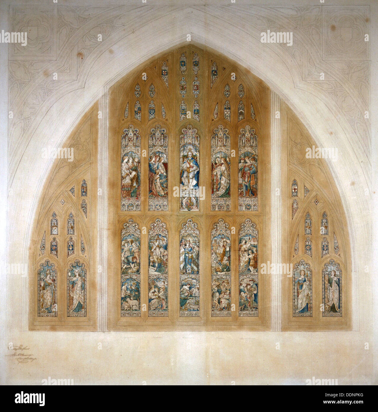 Stained glass window design, 1869. Artist: Henry Hughes Stock Photo - Alamy